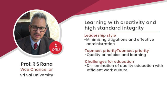 Sri Sai University: Prof. R S Rana, Vice Chancellor