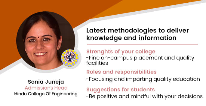 Hindu College Of Engineering: Sonia Juneja, Admissions Head