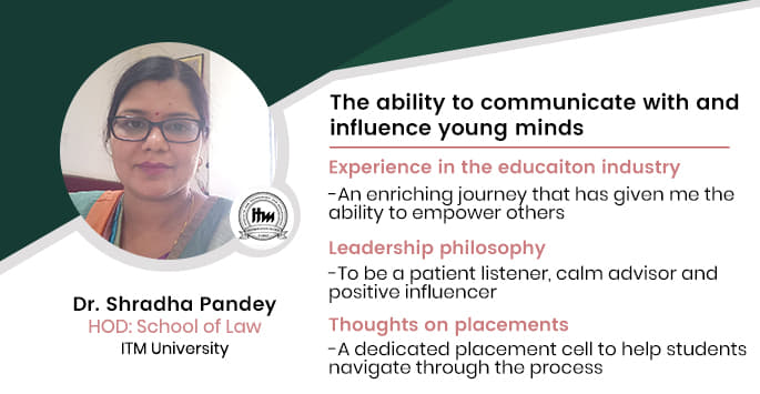 ITM University Raipur: Dr. Shradha Pandey, Head of the Department ...