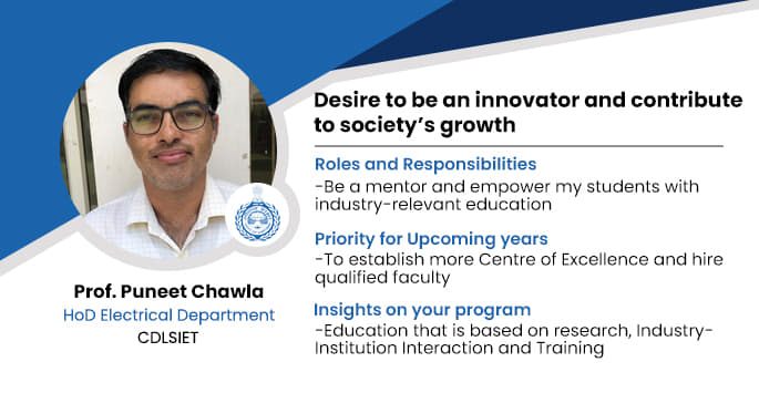 CDLSIET: Prof. Puneet Chawla, HoD Electrical Department