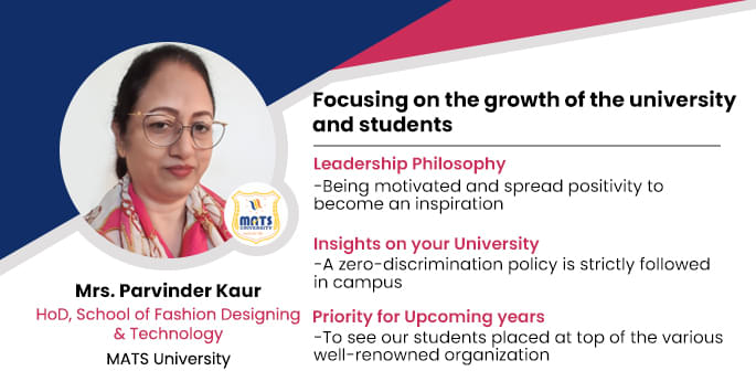 MATS University: Mrs. Parvinder Kaur, Head of the Department, School of ...