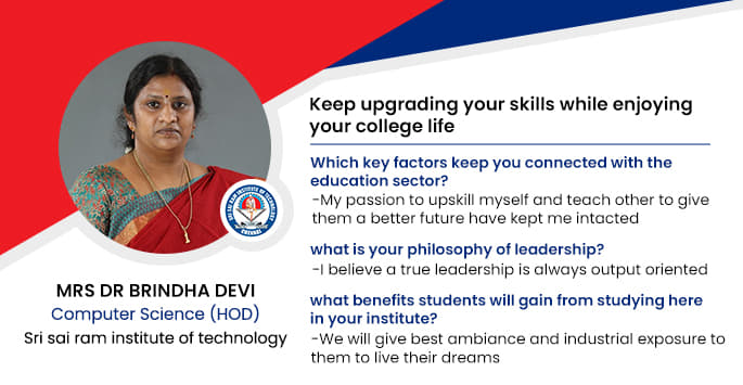 Sri Sairam Institute Of Technology (SSIT), Chennai: Mrs Dr Brindha Devi, Computer Science (HOD)