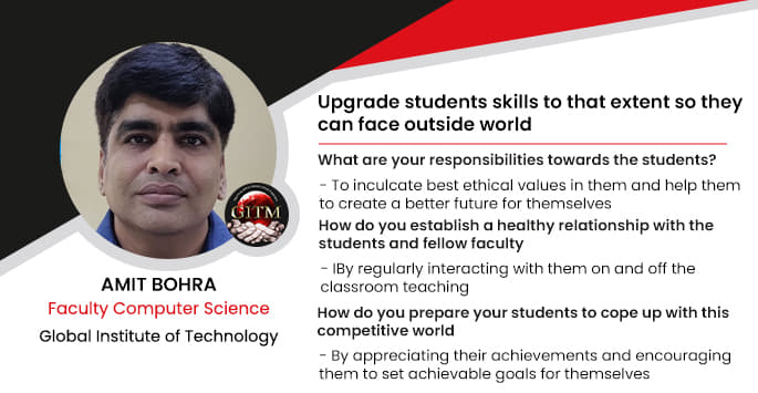 Global Institute of Technology Jaipur: Amit Bohra, Faculty Computer Science
