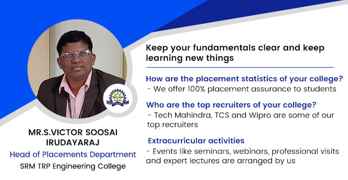 SRM TRP Engineering College: Mr. S. Victor Soosai Irudayaraj, Head of ...