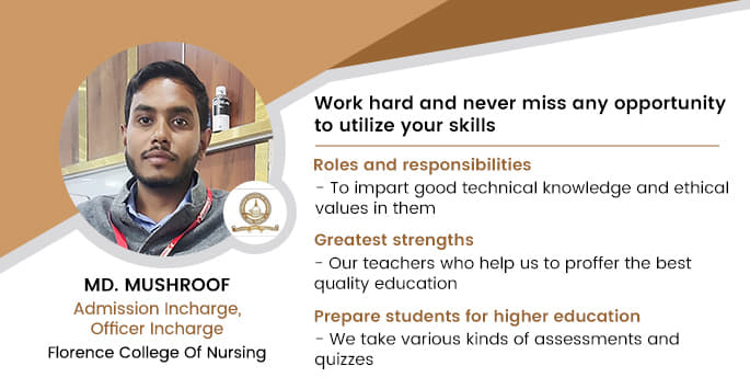 Florence College Of Nursing: Md. Mushroof, Admission Incharge, Officer ...