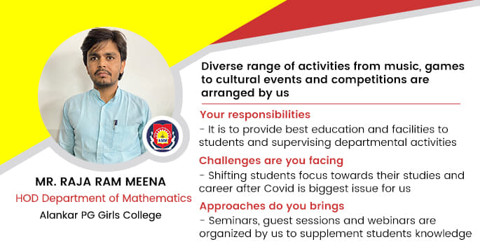 Alankar PG Girls College: Mr. Raja Ram Meena, HOD-Department of Mathematics