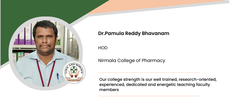 Nirmala College of Pharmacy: Dr.Pamula Reddy Bhavanam, HOD