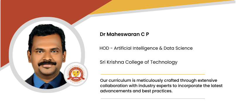 Sri Krishna College of Technology: Dr Maheswaran C P, HOD - Artificial Intelligence & Data Science