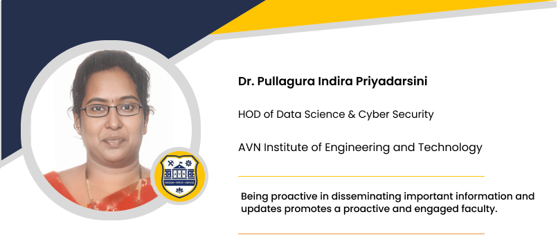 AVN Institute of Engineering and Technology: Dr. Pullagura Indira Priyadarsini, HOD of Data ...