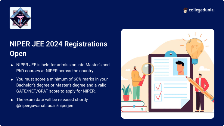 NIPER JEE 2024 Registrations Open @niperguwahati.ac.in; Apply Till May 24