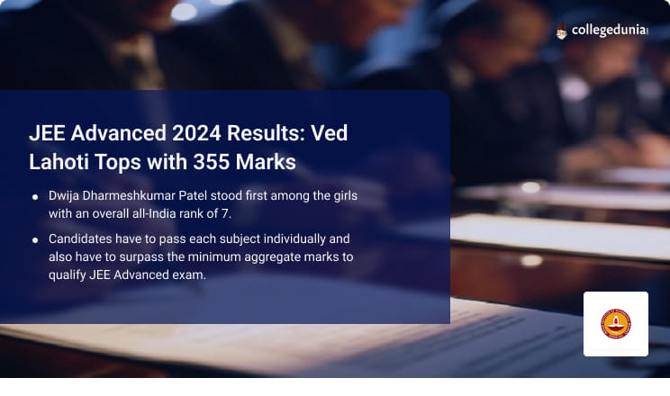 JEE Advanced 2024 Topper's List Out; Ved Lahoti & Dwija Patel Becomes ...