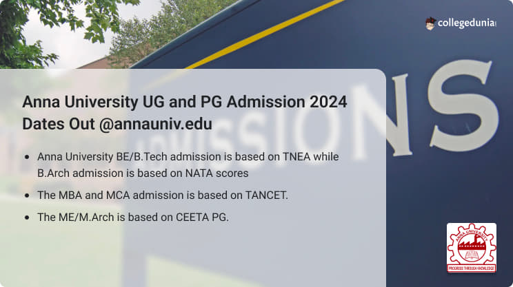 Anna University UG and PG Admission 2024 Starts on June 24 @annauniv ...