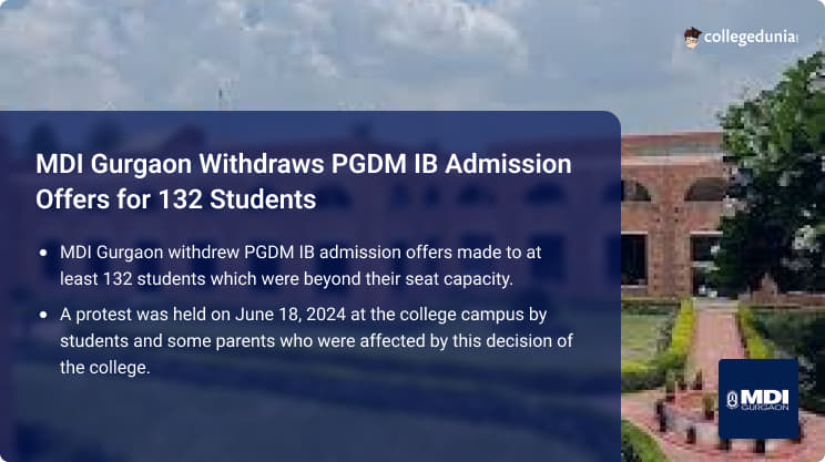 MDI Gurgaon Withdraws PGDM IB Admission 2024 Offers One Week Before ...