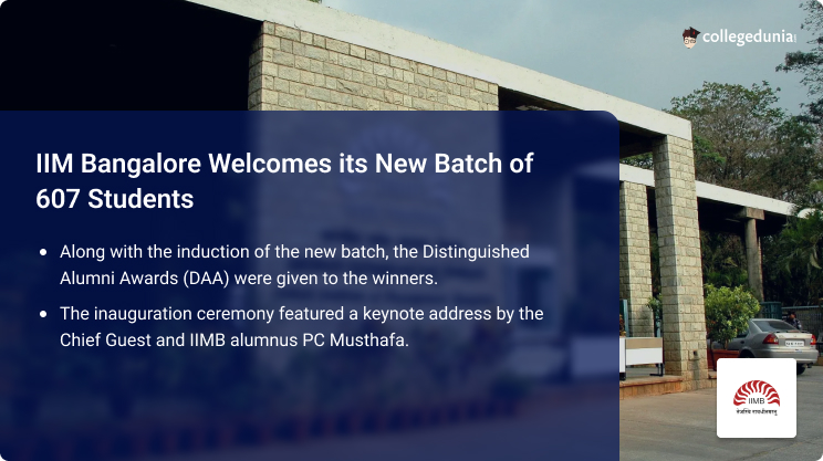 IIM Bangalore Welcomes its New Batch of 607 Students for the Academic ...
