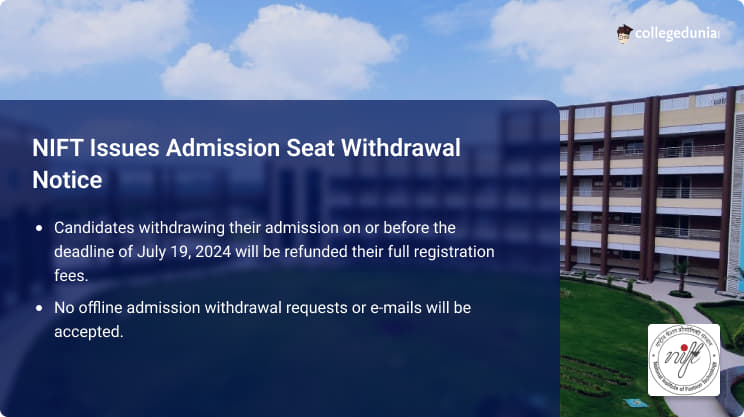 NIFT Admission 2024 Withdrawal Application Open till July 19; Check Fee ...