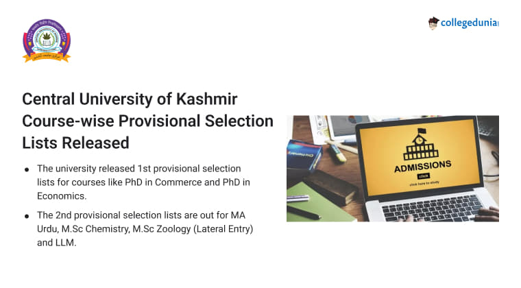 Central University of Kashmir Provisional Selection List 2024 Out ...