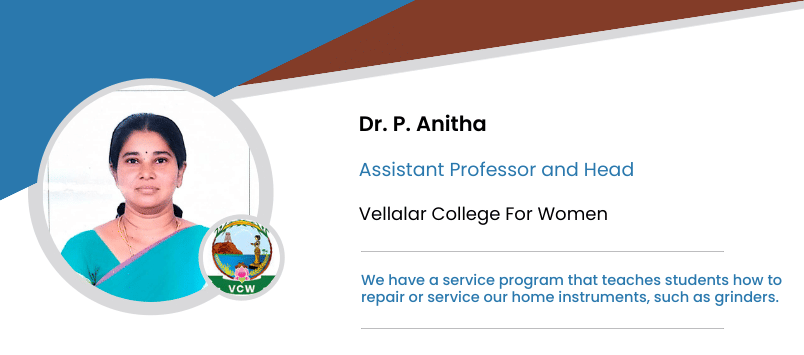 Vellalar College For Women: Assistant Professor and Head, Dr. P. Anitha