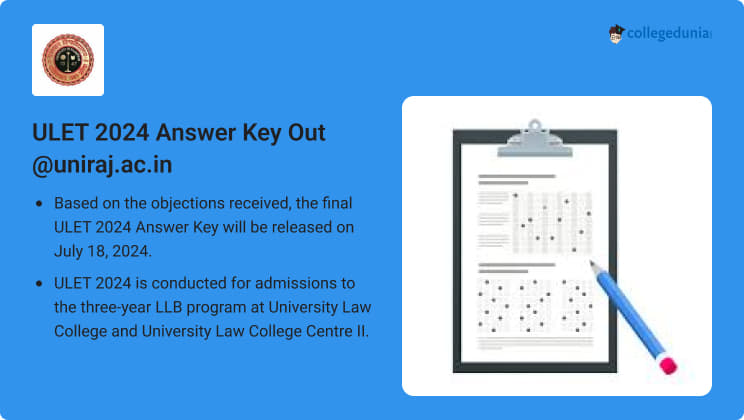 ULET 2024 Answer Key Out @uniraj.ac.in; Direct Link Here