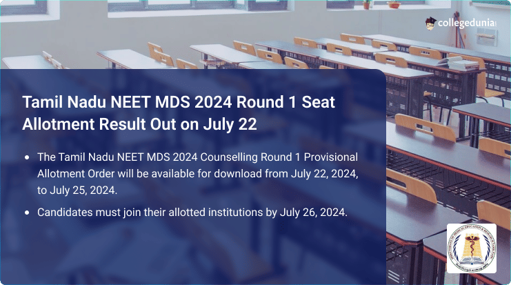 Tamil Nadu NEET MDS 2024 Round 1 Seat Allotment Result Out on July 22, Know Steps to Check Your ...