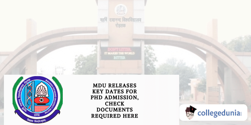 MDU Releases Key Dates for PhD Admission, Check Documents Required Here