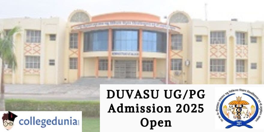 DUVASU UG/PG Admission 2025 Open; Apply by May 9