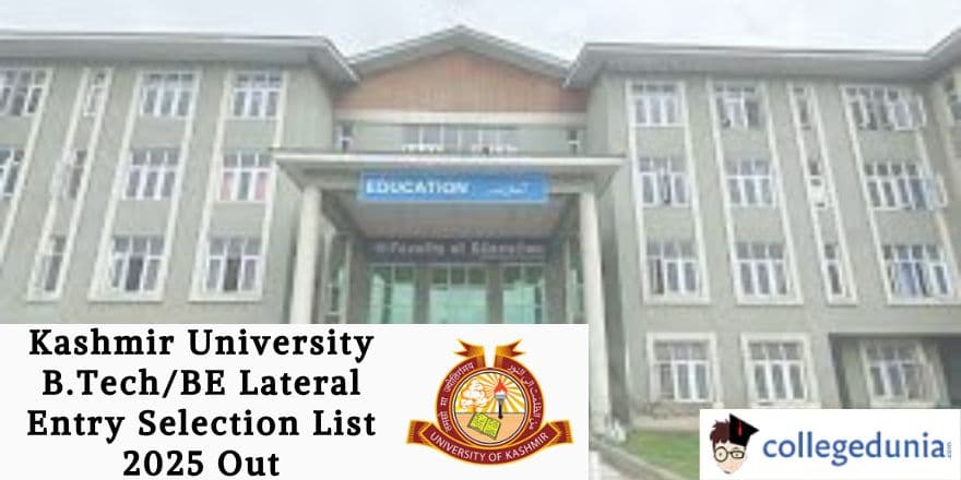 Kashmir University B.Tech/BE Lateral Entry Selection List 2025 Out ...