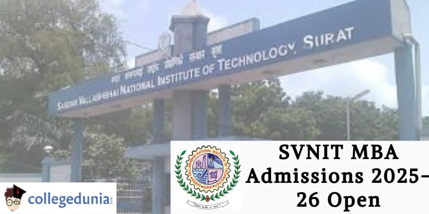 SVNIT MBA Admissions 2025-26 Open; Apply by May 19