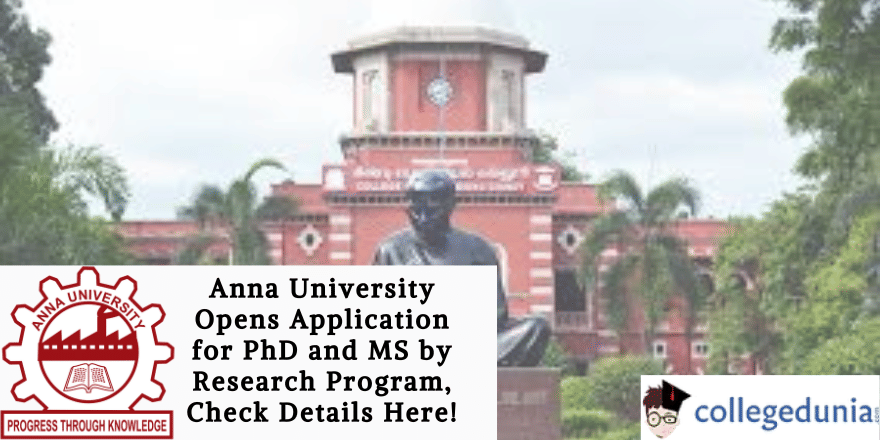 Anna University Opens Application for PhD and MS by Research Program ...