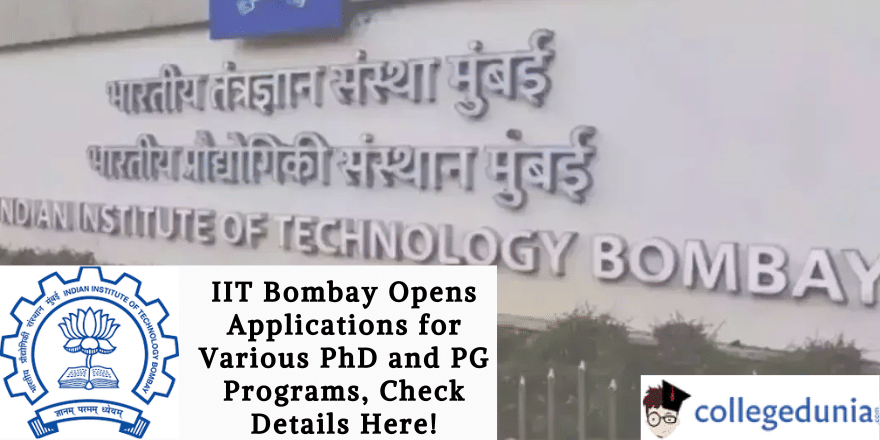 IIT Bombay Opens Applications for Various PhD and PG Programs, Check ...