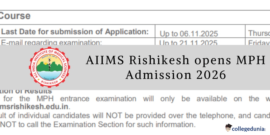 AIIMS RIshikesh Opens MPH Admission 2026; Apply by November 06 @aiimsrishikesh.edu.in