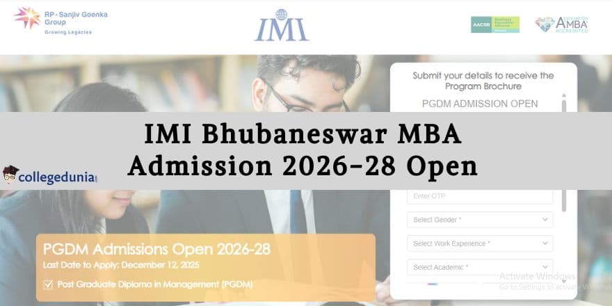 IMI Bhubaneswar MBA Admission 2026-28 Open; Apply by December 12