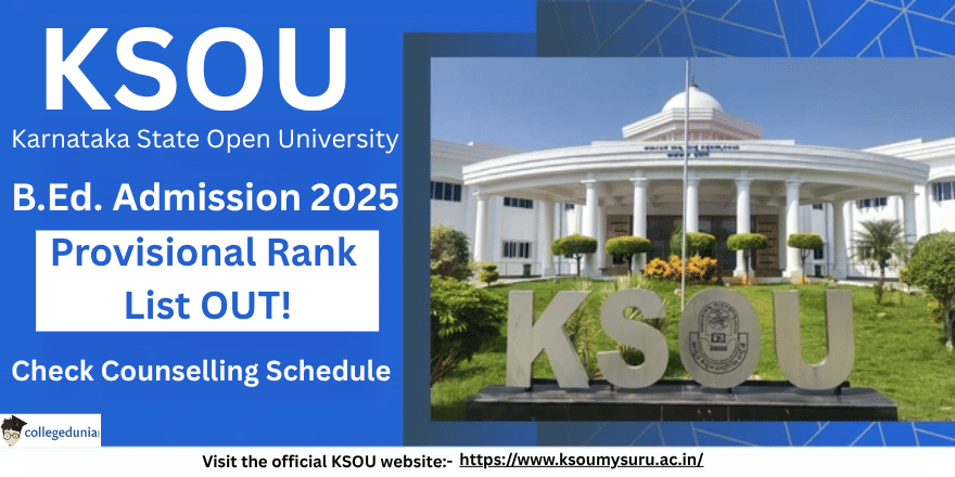 KSOU B.Ed 2025 Provisional Rank List Published; First Round of ...