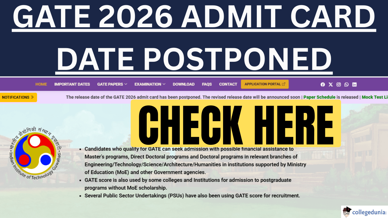 GATE 2026 Admit Card Release Date Postponed: New Update, Download ...