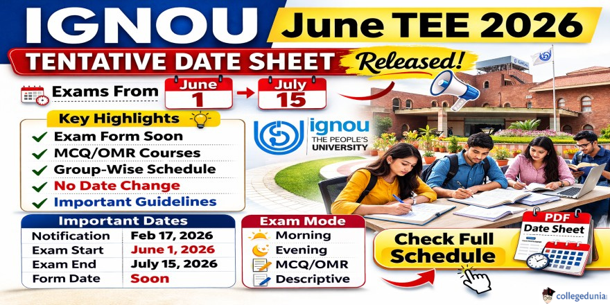 IGNOU June TEE 2026 Tentative Date Sheet Released; Check Schedule Here