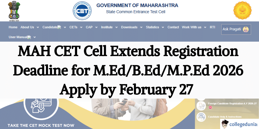 MAH CET Cell Extends Registration Deadline for M.Ed/B.Ed/M.P.Ed 2026 ...