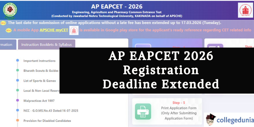 AP EAPCET 2026 Registration Extended @cets.apsche.ap.gov.in; Apply ...