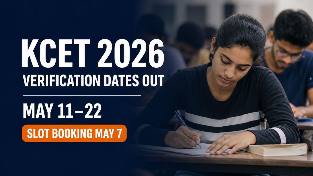 KCET 2026 Document Verification Schedule Out; Slot Booking Begins May 7