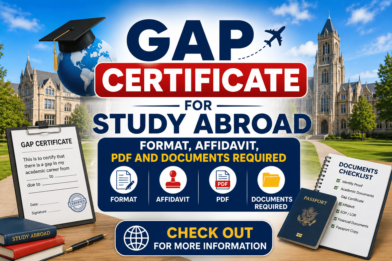 Gap Certificate for Study Abroad: Format, Affidavit and PDF