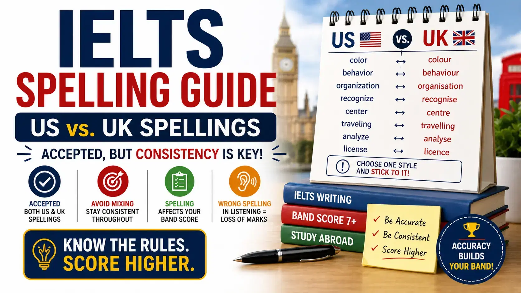 IELTS Spelling Rules: US vs UK Spellings and How IELTS Marks Them