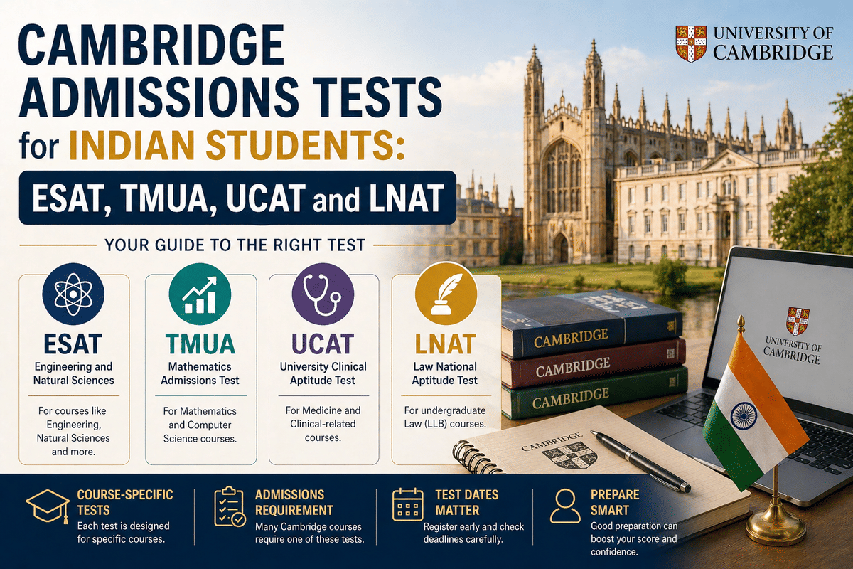 Cambridge Admissions Tests for Indian Students 2027 : ESAT, TMUA, UCAT ...