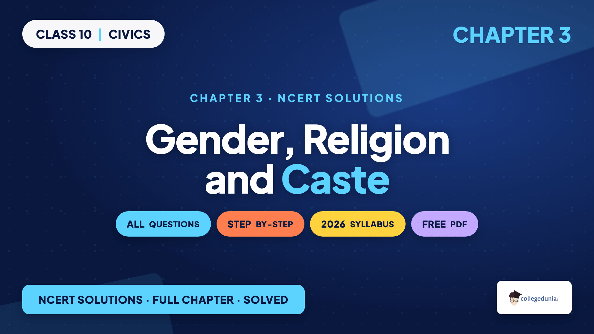 NCERT Solutions Class 10 Civics Chapter 3 Gender & Caste 2026-27