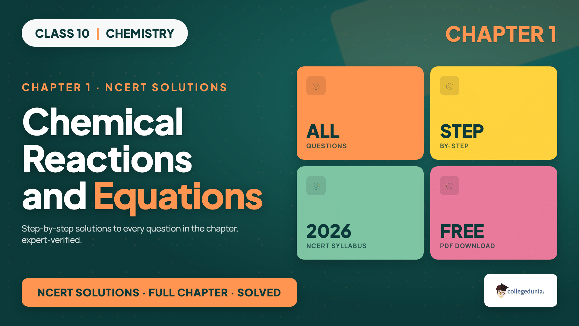 NCERT Solutions Class 10 Science Chapter 1 Chemical Reactions and Equations