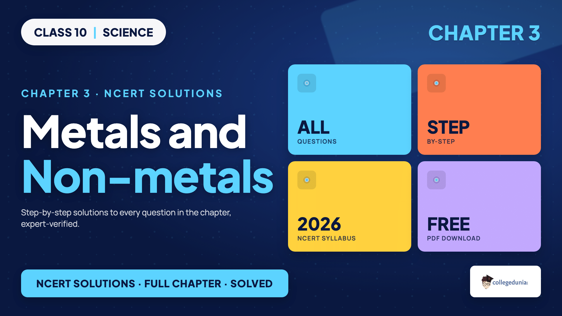 NCERT Solutions Class 10 Science Chapter 3 Metals and Non-metals