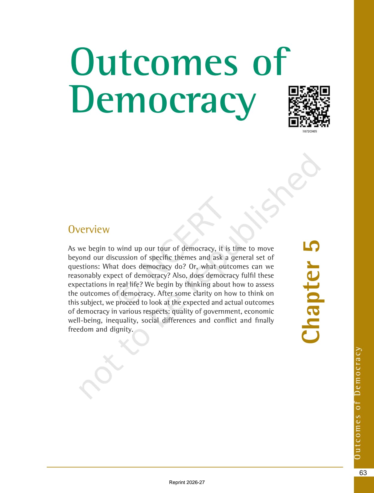 Outcomes of Democracy Class 10 PDF: NCERT Chapter 5