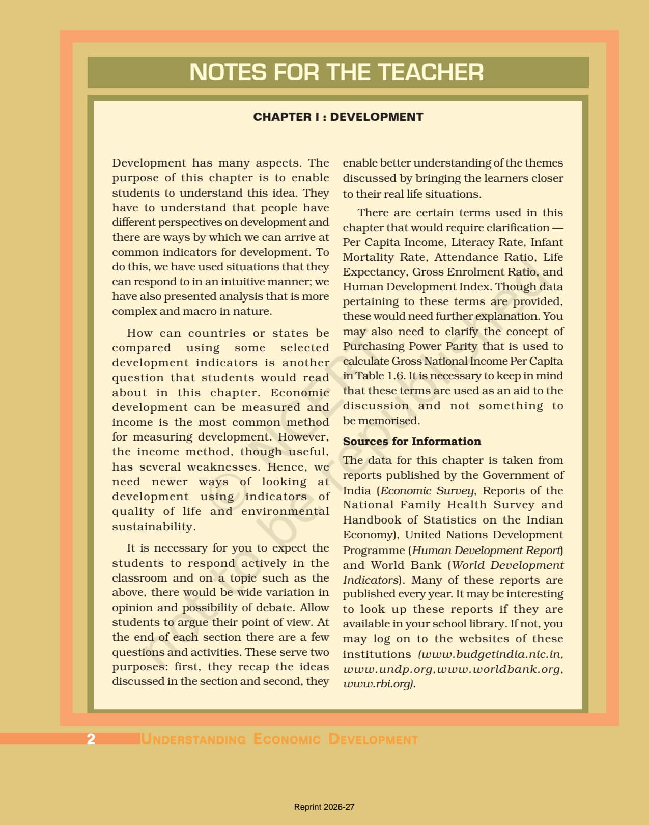NCERT Class 10 Economics Chapter 1 Development Book PDF