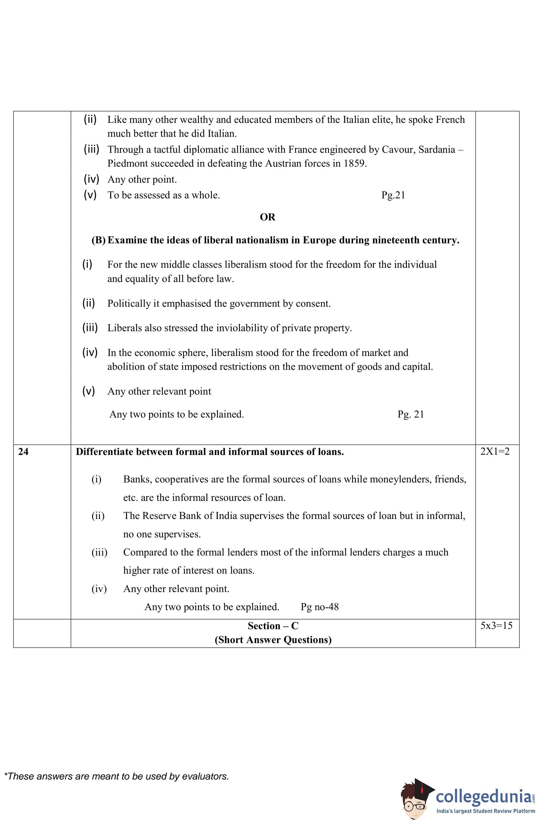 CBSE Class 10 Social Science Question Paper 2023 with Answer Key (March 15, Set 2- 32/2/2)