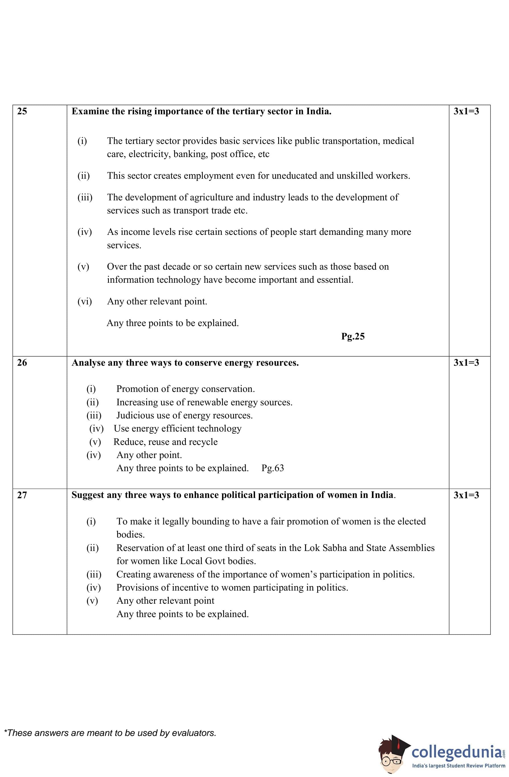 CBSE Class 10 Social Science Question Paper 2023 with Answer Key (March 15, Set 2- 32/2/2)