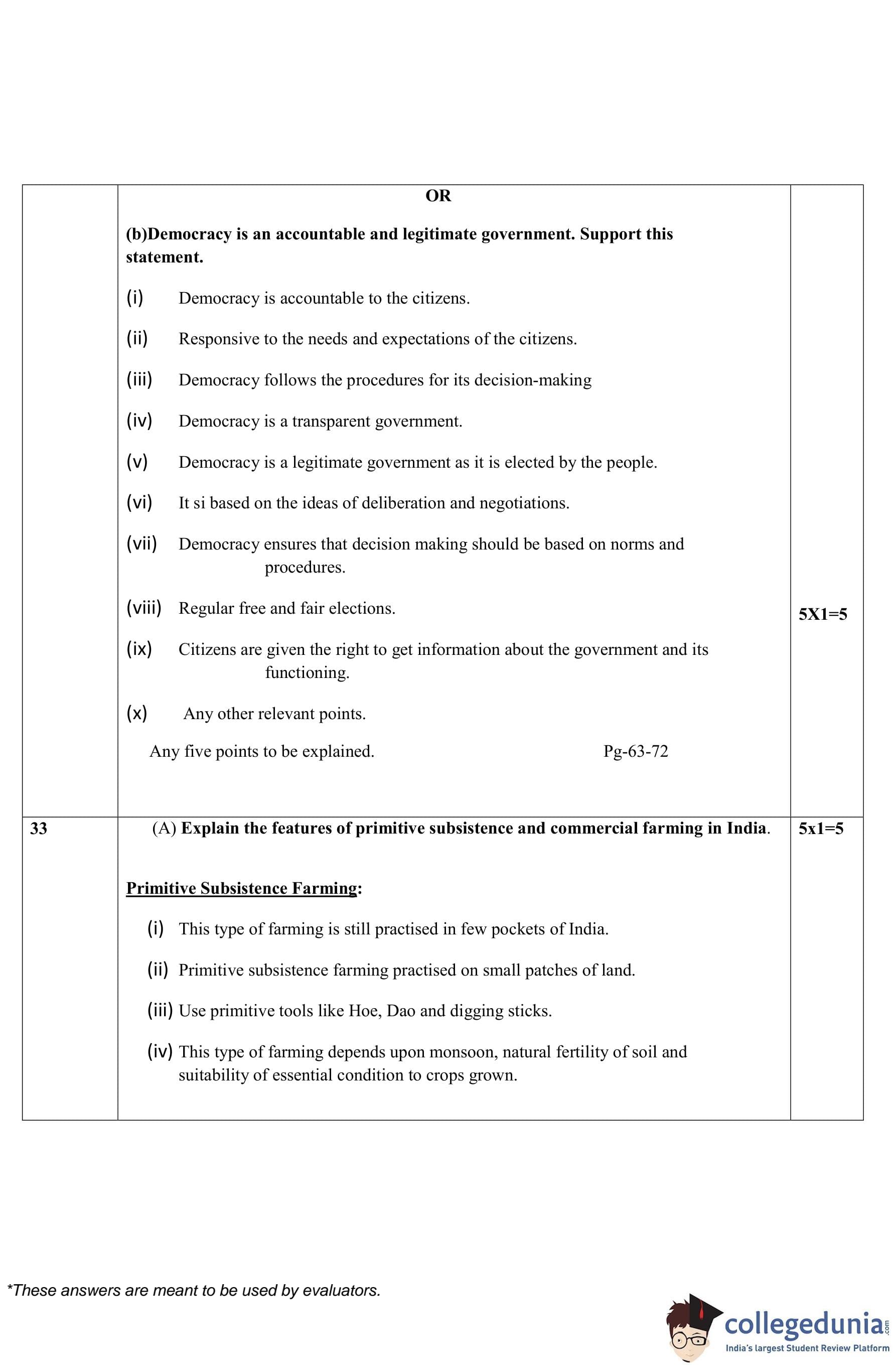 CBSE Class 10 Social Science Question Paper 2023 with Answer Key (March 15, Set 2- 32/2/2)