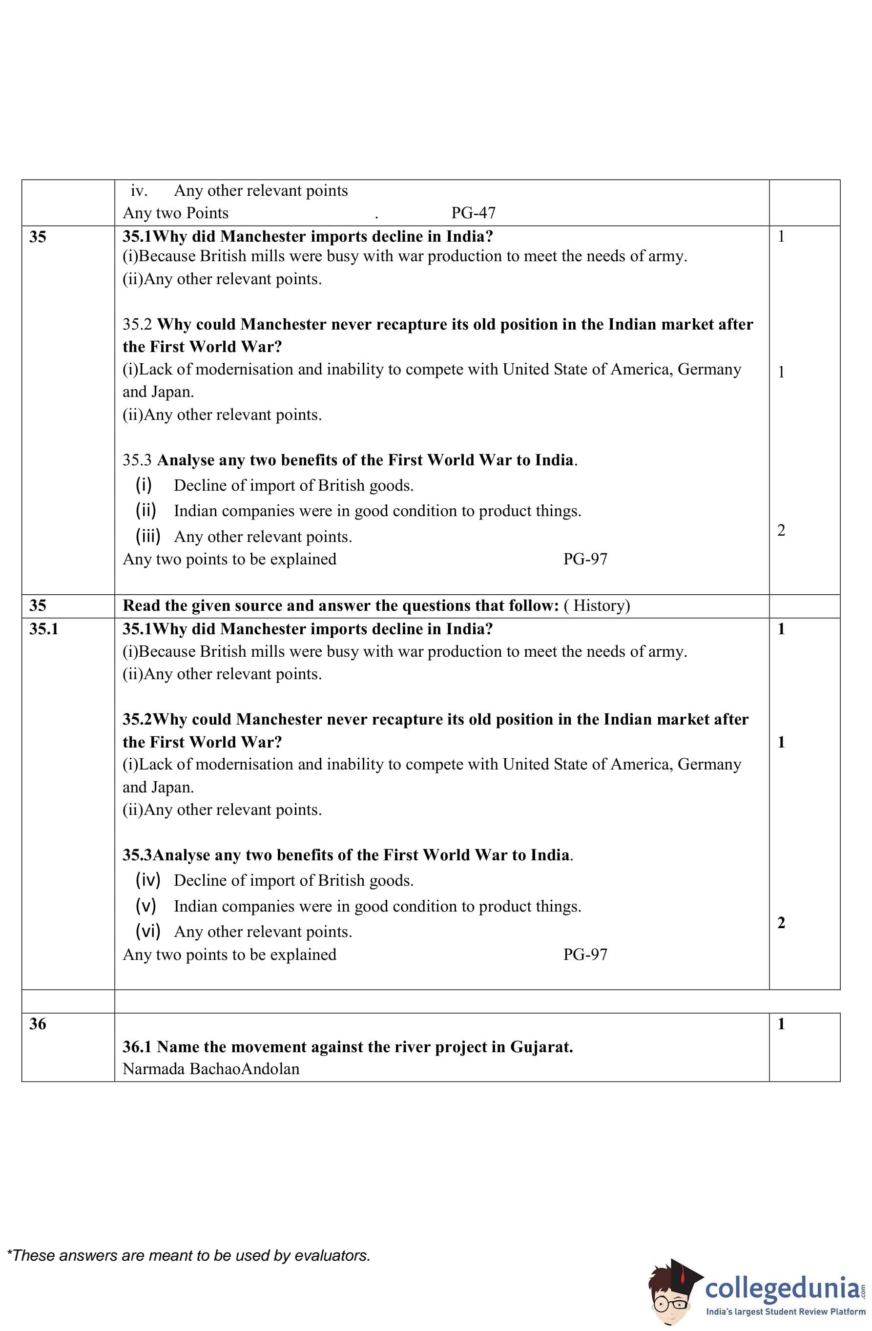 CBSE Class 10 Social Science Question Paper 2023 with Answer Key (March 15, Set 2- 32/2/2)