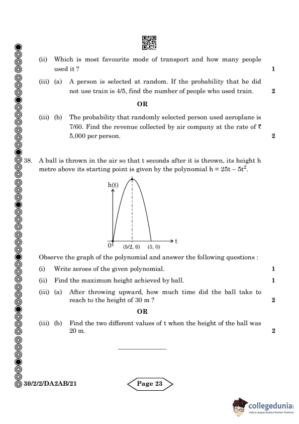 CBSE Class 10 Mathematics Standard Question Paper 2024 (Set 2- 30/2/2 ...